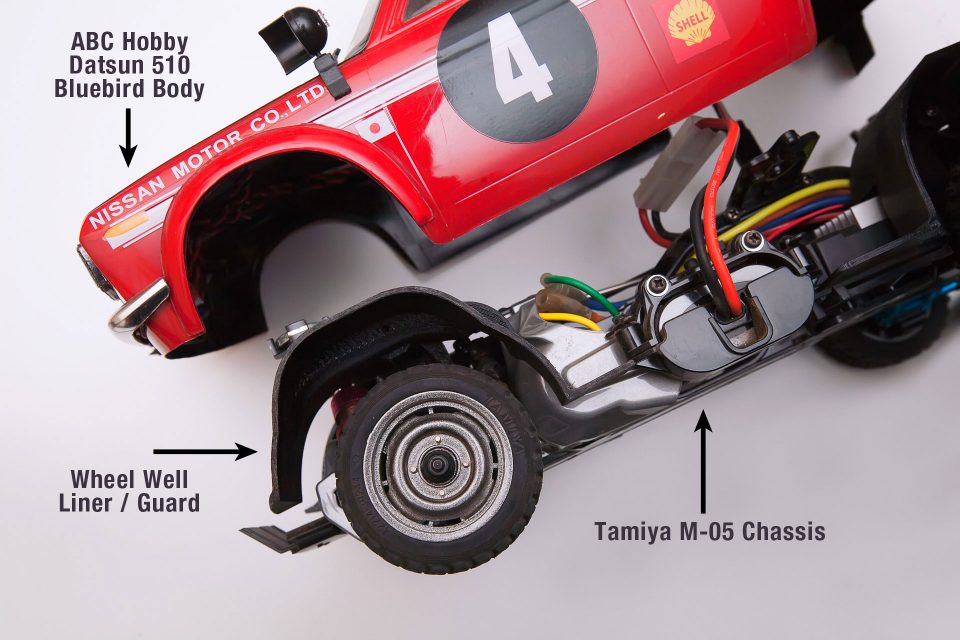 Wheel well guards for ABC Hobby 510 Bluebird body and Tamiya M-05 ...